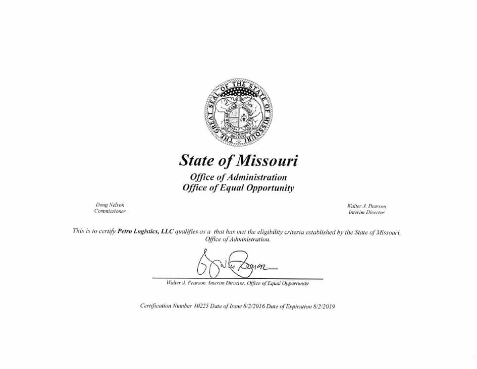 Petro Logistics Certifications